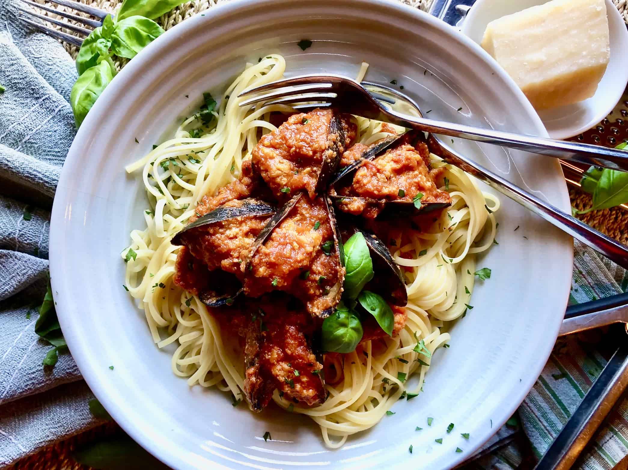 Homemade Stuffed Mussels Marinara - a hint of rosemary